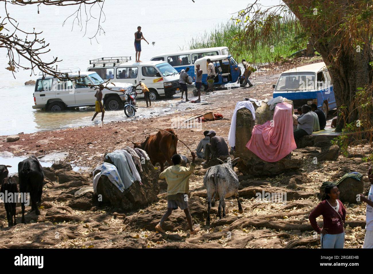 The Blue Nile River at Bahir Dar. Bahir Dar is the capital city of ...