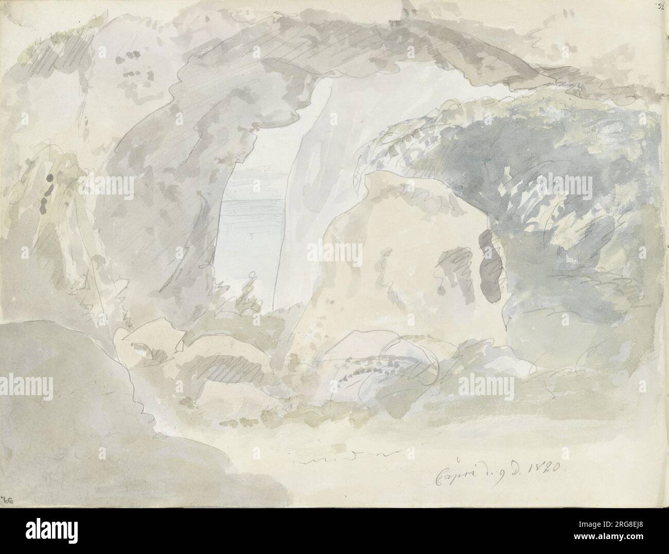 Fra Capri 9 December 1820 by Johan Christian Dahl Stock Photo - Alamy