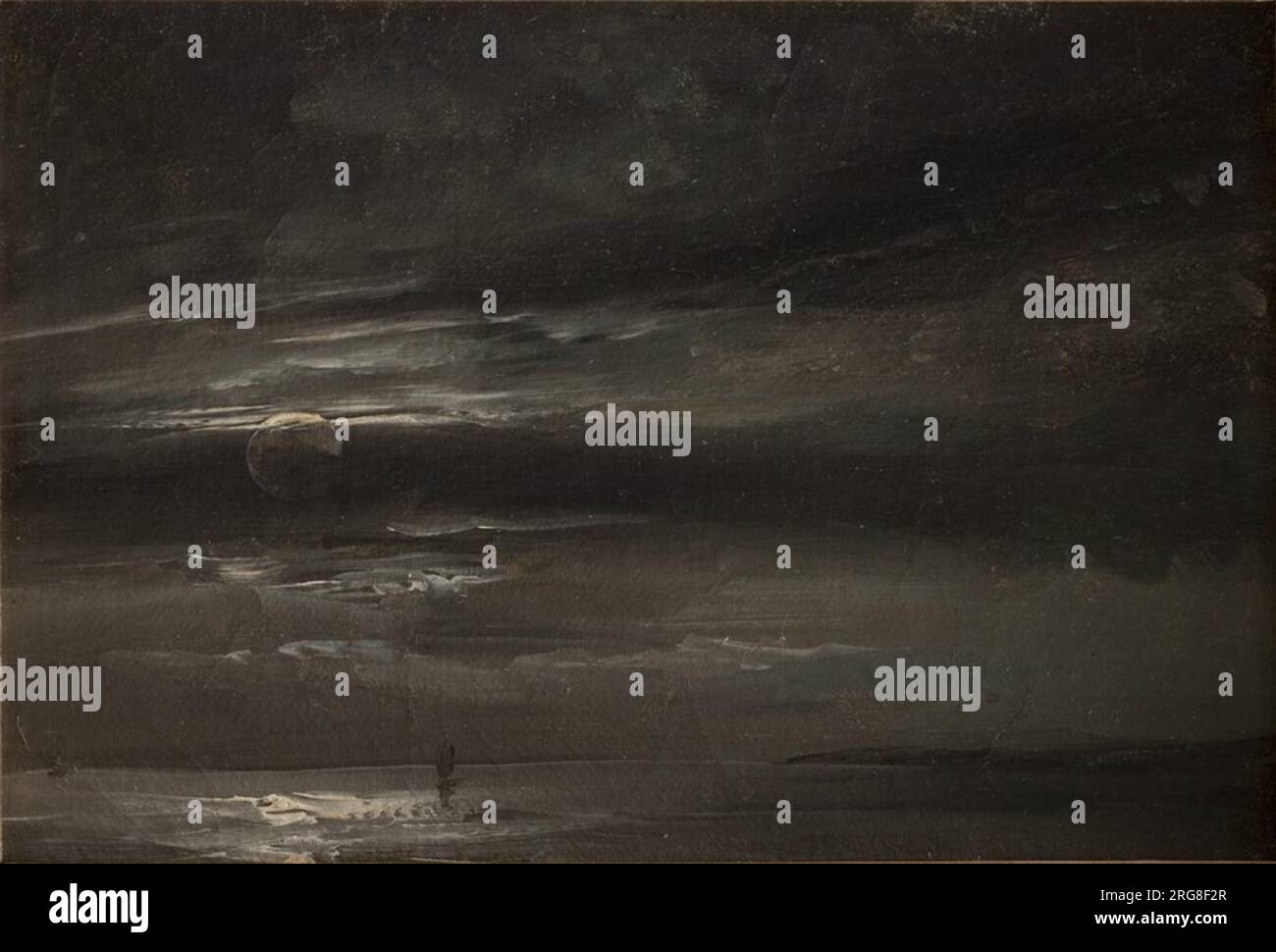 Moonlight over the Sea 1820s (1820-35) by Johan Christian Dahl Stock ...