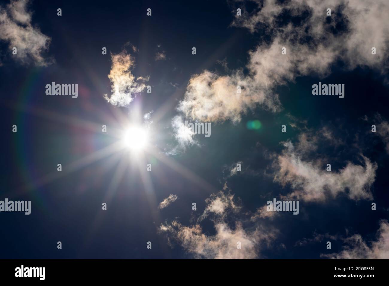 Clouds floating across the sky in the daytime, white clouds moving from ...