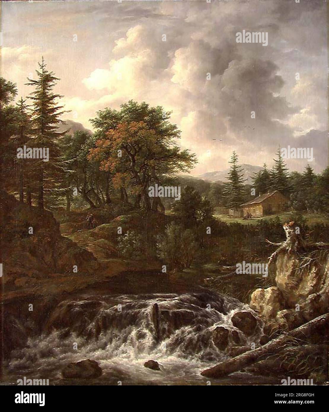 Mountainous landscape with waterfall, after Jacob van Ruisdael 1812 by ...