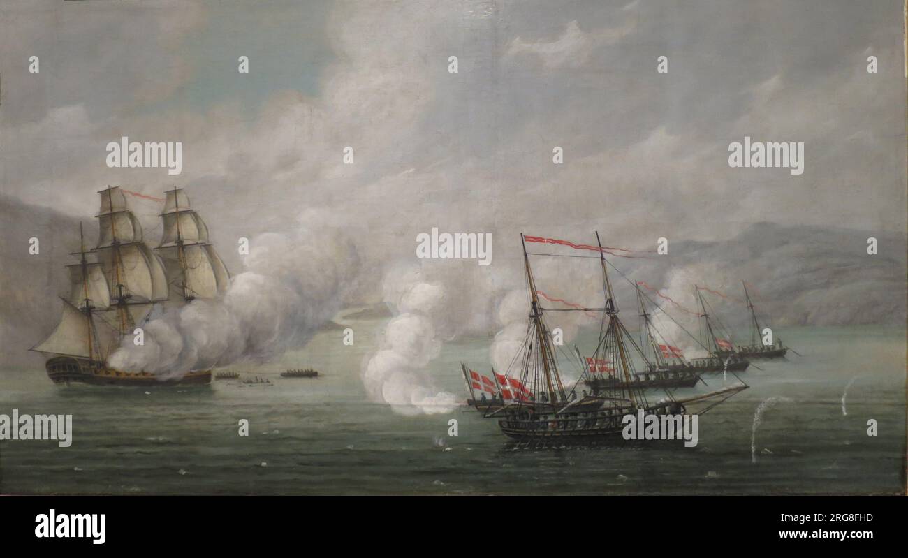 The Naval Battle at Alvøen 1808 by Johan Christian Dahl Stock Photo - Alamy