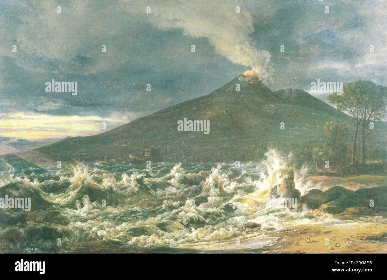 View of Vesuvius from the Beach near Castellammare 1821 by Johan ...