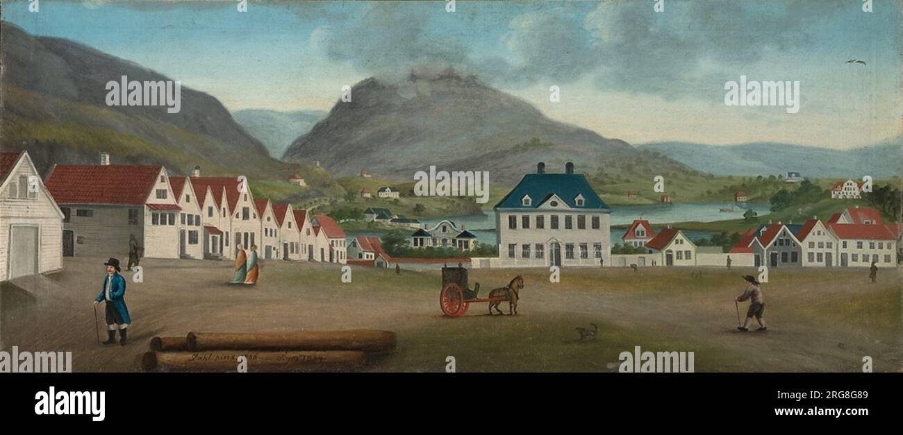 View of Engen in Bergen 1806 by Johan Christian Dahl Stock Photo - Alamy