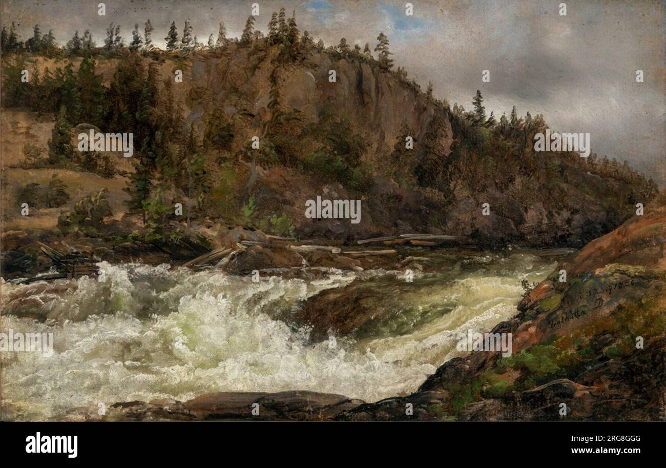 The Lower Falls of Trollhättan 1826 by Johan Christian Dahl Stock Photo ...