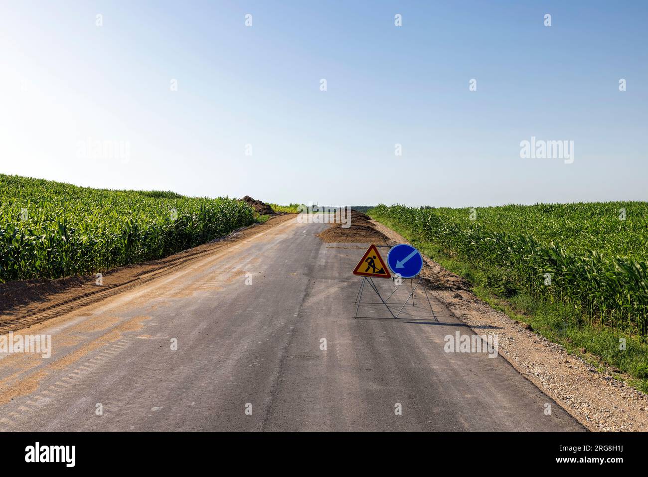 Construction and repair of a new highway in rural areas, a narrow paved ...