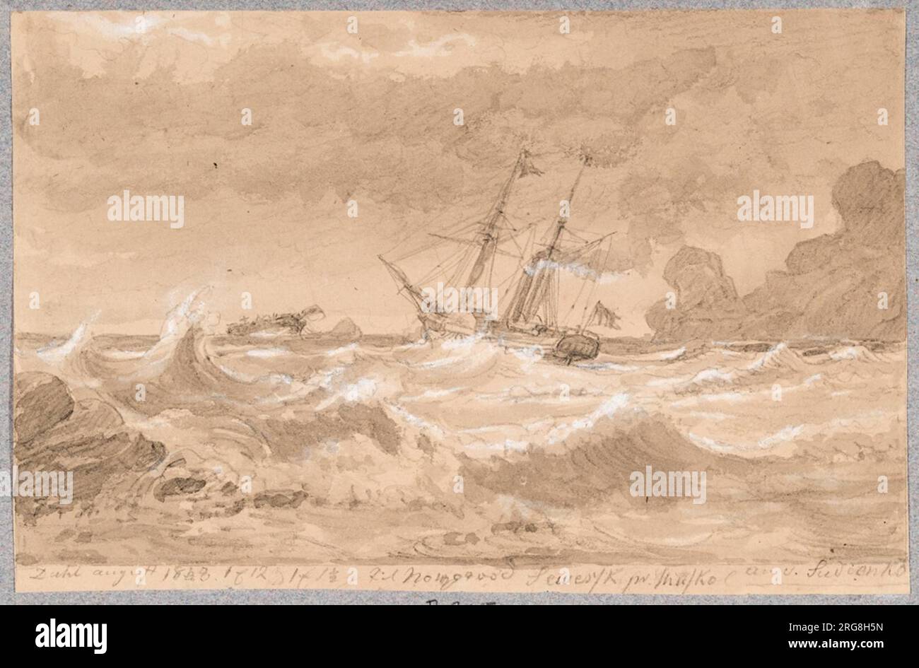 Shipwreck 1843 by Johan Christian Dahl Stock Photo - Alamy