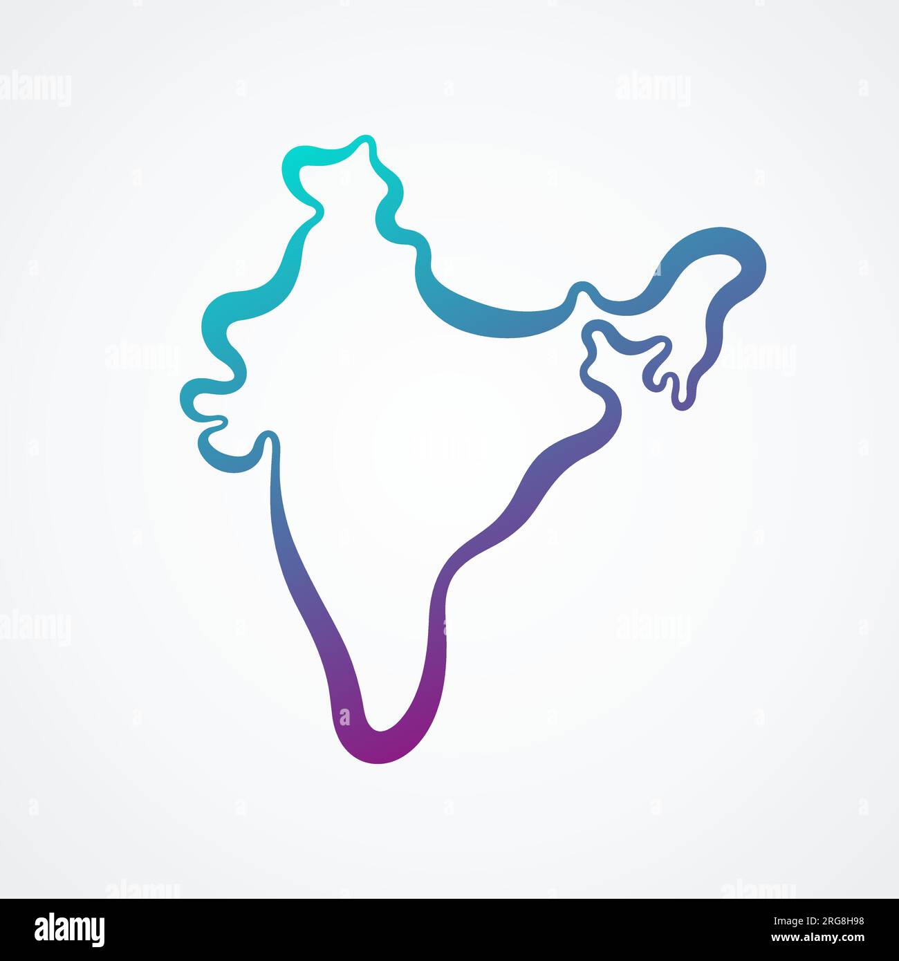 Outline map of India with blue-purple gradient Stock Vector Image & Art ...