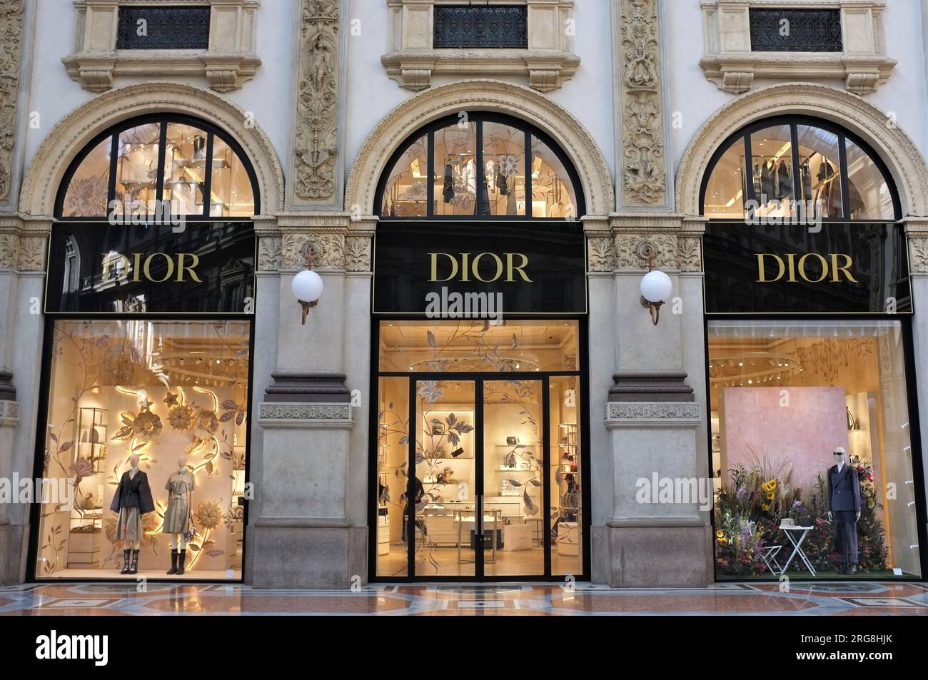 Dior store at Galleria Vittorio Emanuele in Milan, Italy Stock Photo ...