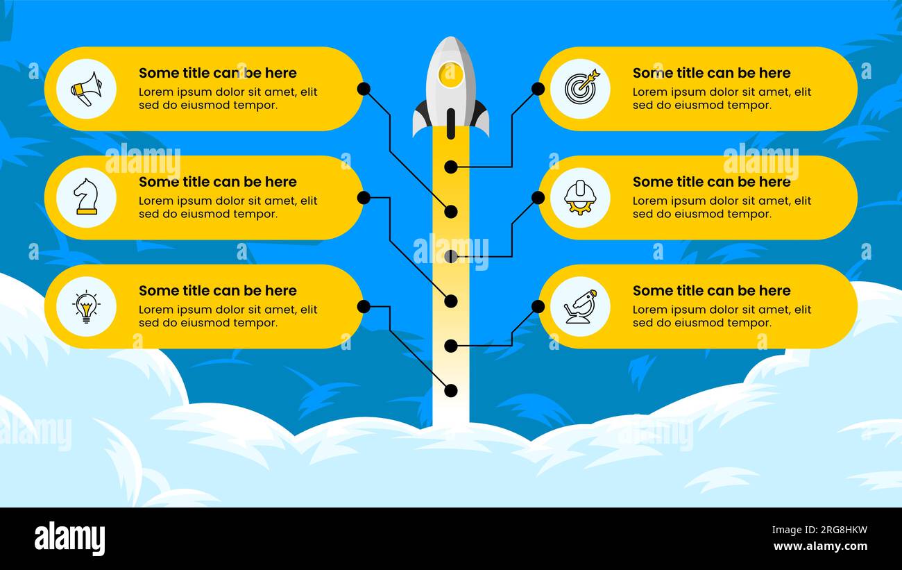 Infographic template with icons and 6 options or steps. Path to succes. Can be used for workflow ...