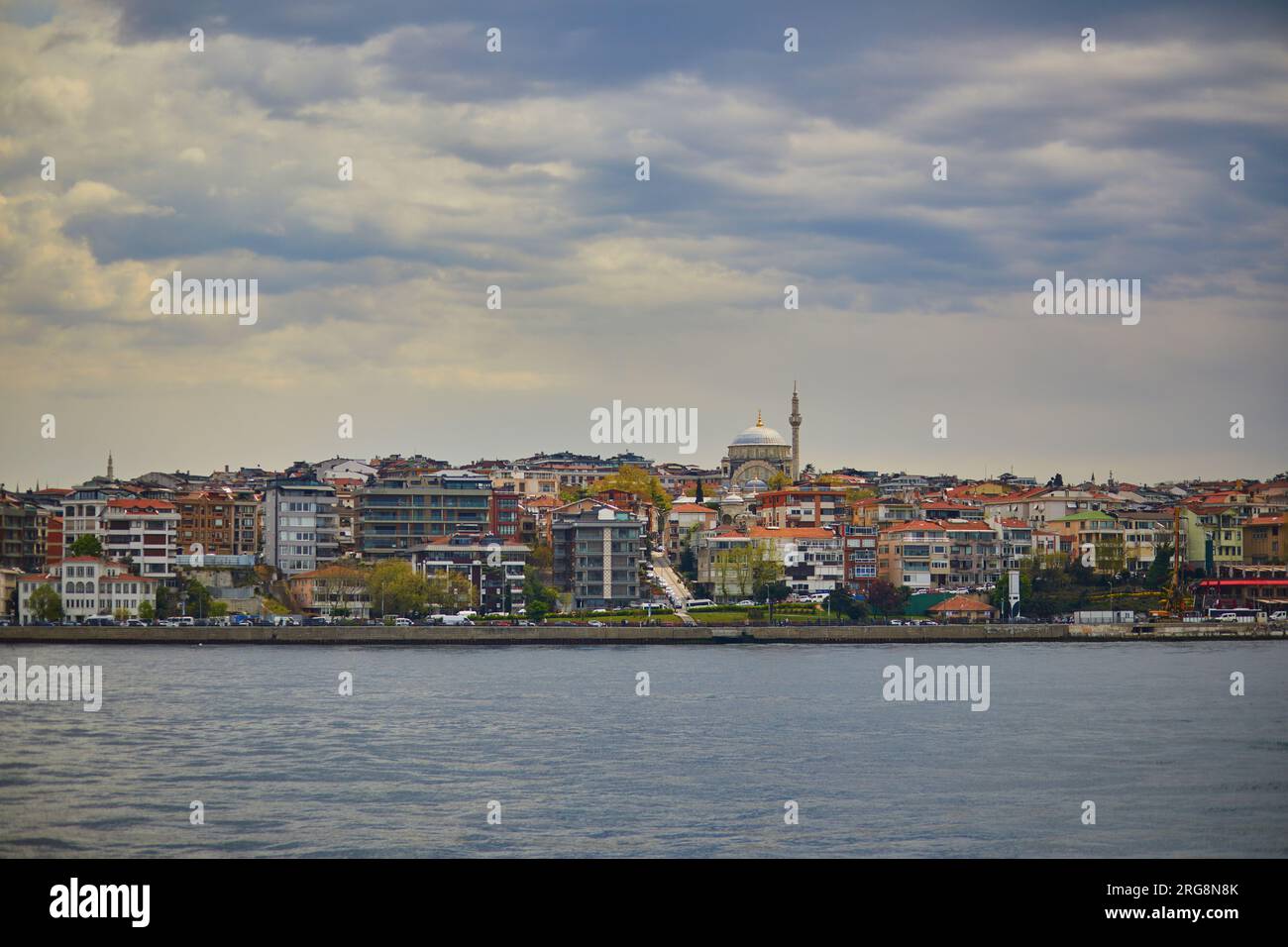 Scenic city view across the Bosphorus strait in Istanbul, Turkey Stock ...