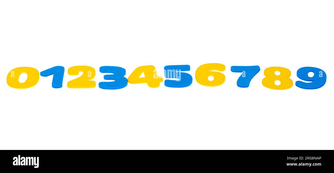 colored numbers isolated on white background Stock Photo - Alamy