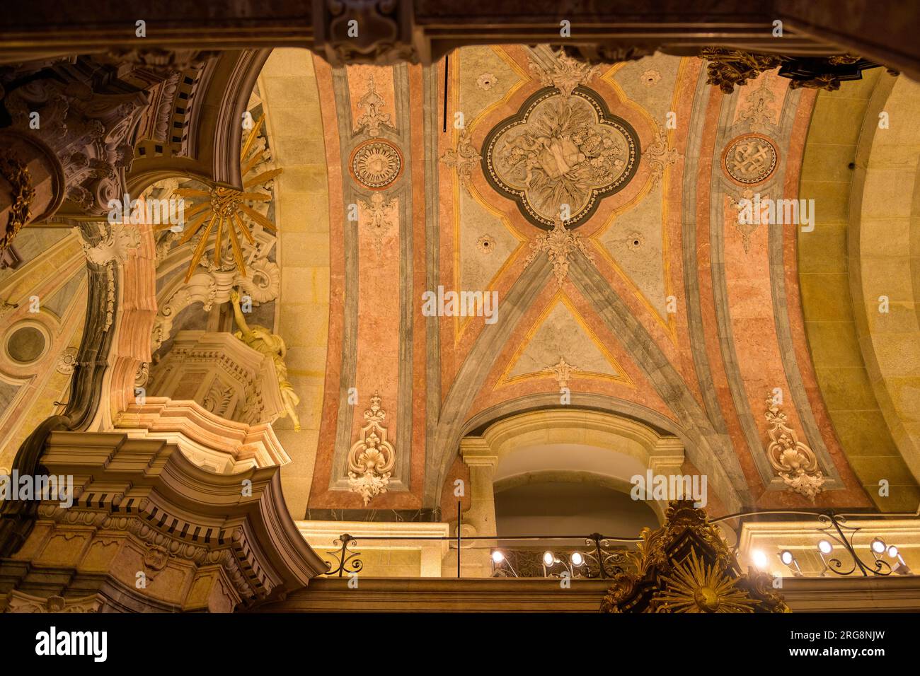 Porto, Portugal, Clerigos Church. Interior architectural features of ...
