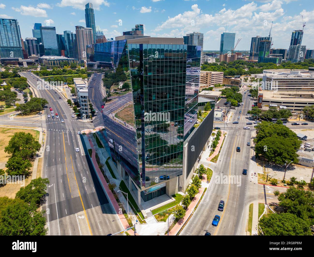 Austin, TX, USA - July 24, 2023: Aerial photo RiverSouth Austin ...