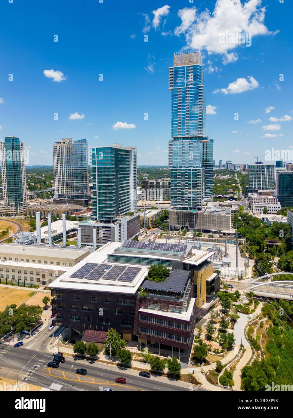 Austin, TX, USA - July 24, 2023: Aerial photo Austin Central Public ...