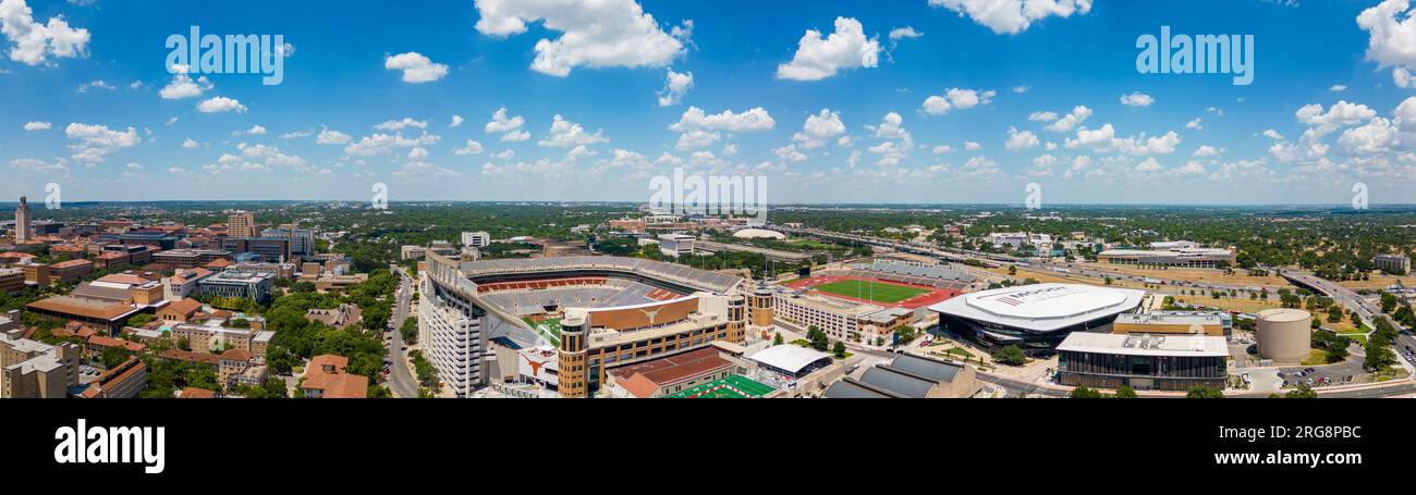 Austin, TX, USA - July 24, 2023: Aerial photo Darrell K Royal Texas ...