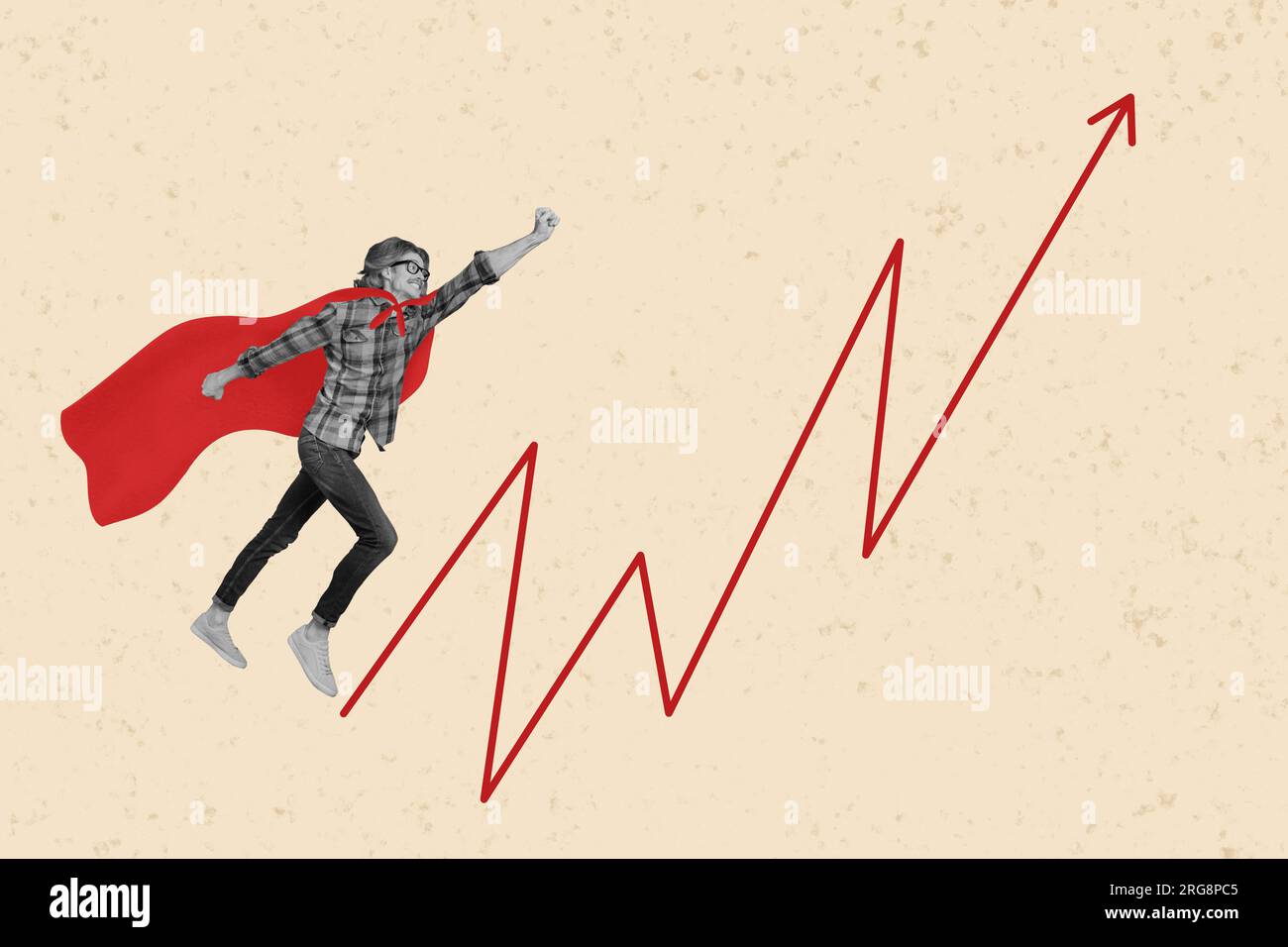 Picture poster pop collage of courageous persistent character ...