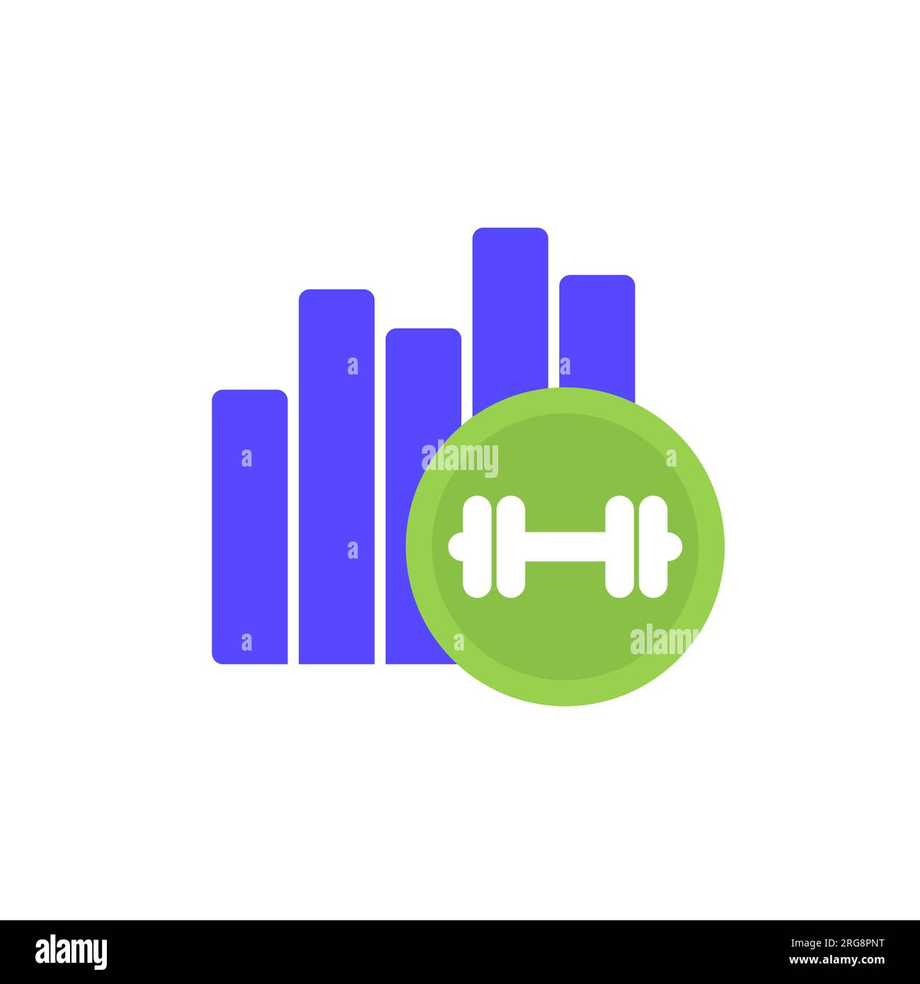 workout icon with a graph and barbell, vector Stock Vector Image & Art ...