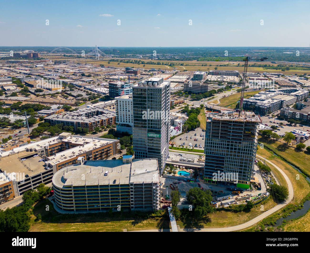 Dallas, TX, USA - July 28, 2023: Aerial drone inspection photo Dallas ...