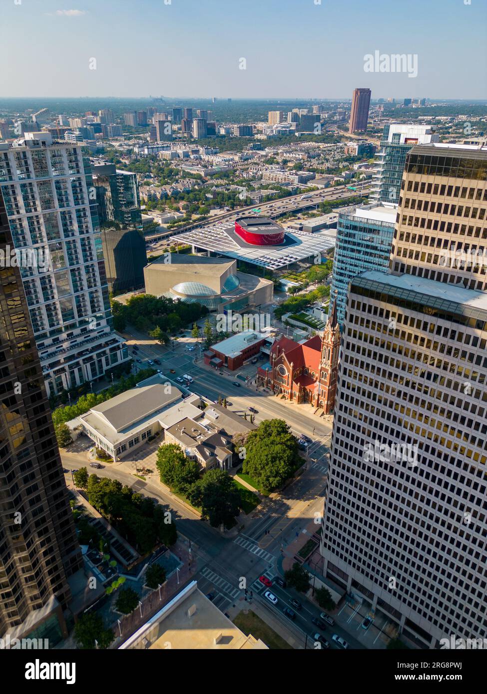 Dallas, TX, USA - July 28, 2023: Aerial view of the Winspear Opera ...