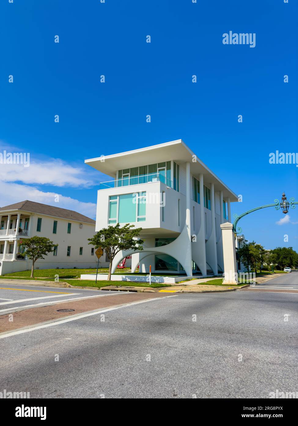 Pensacola, FL, USA - July 21, 2023: Post Modern house with ...