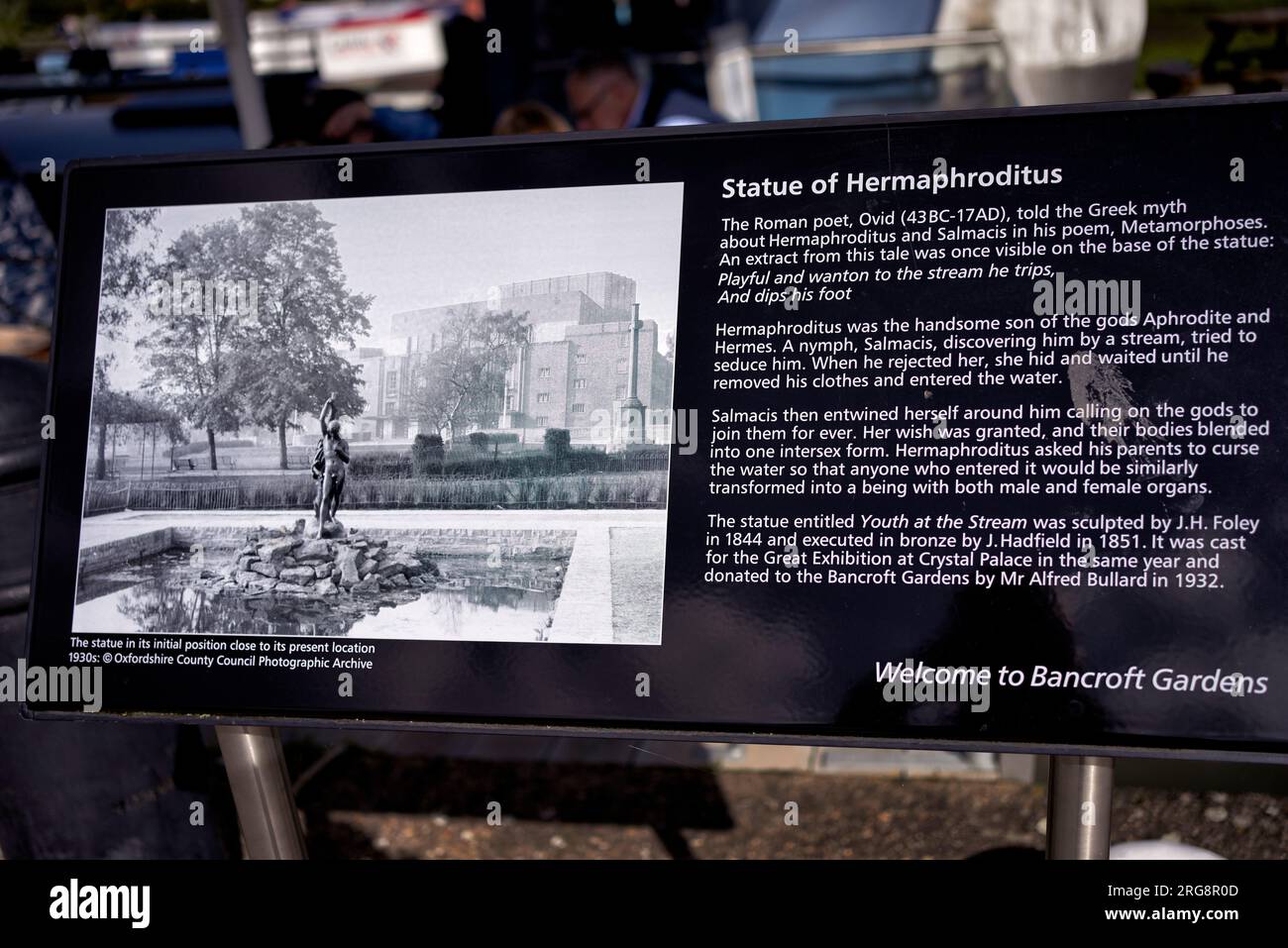 Information plaque and history of the Hermaphroditus statue Stratford ...