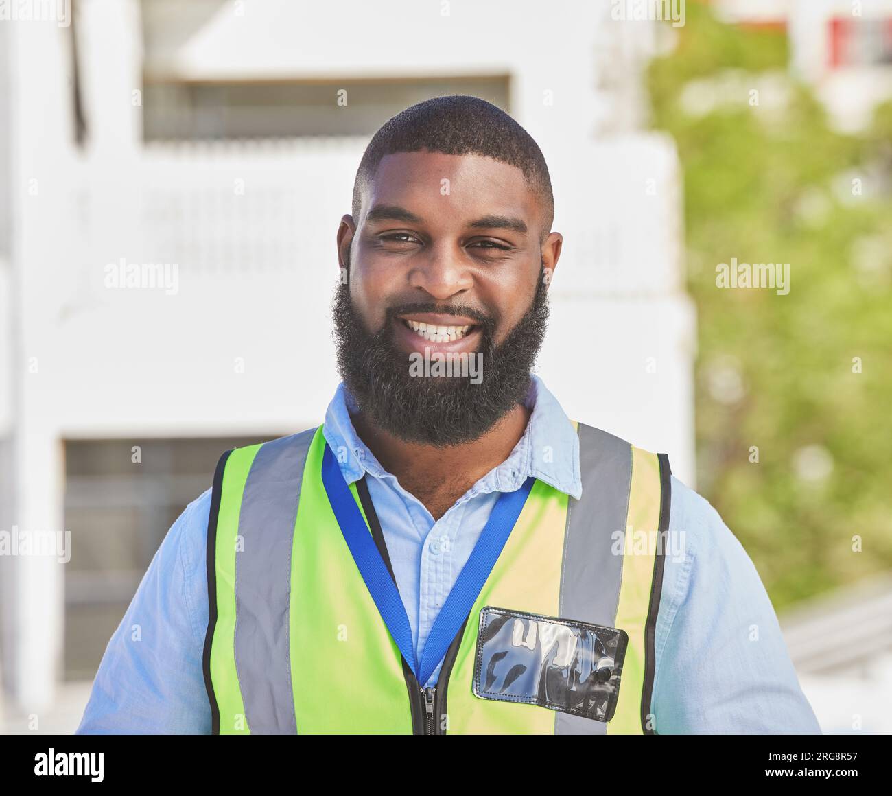 Black man, portrait and construction worker, maintenance and ...