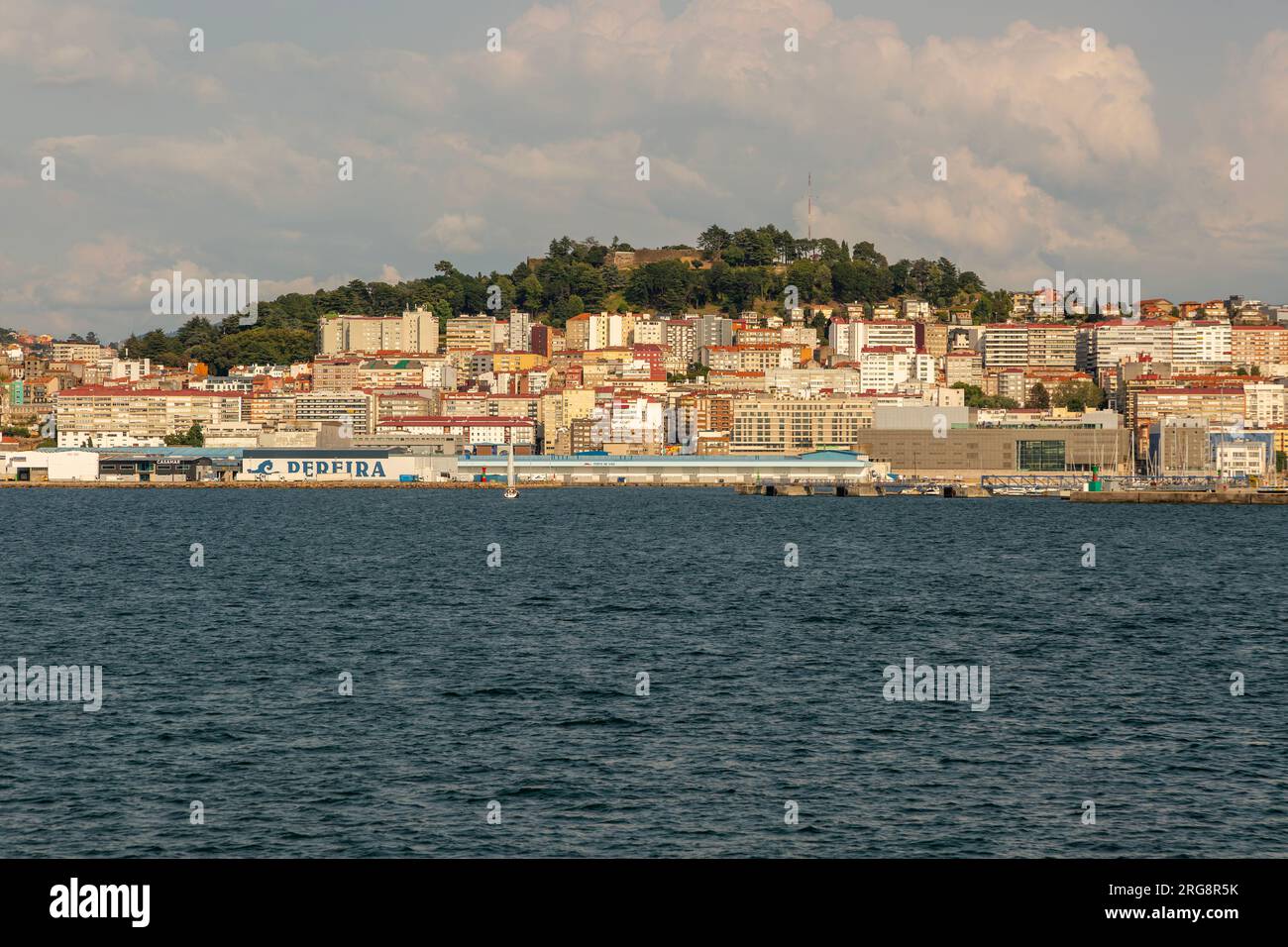View of city and port from the sea Ria de Vigo estuary, city of Vigo ...