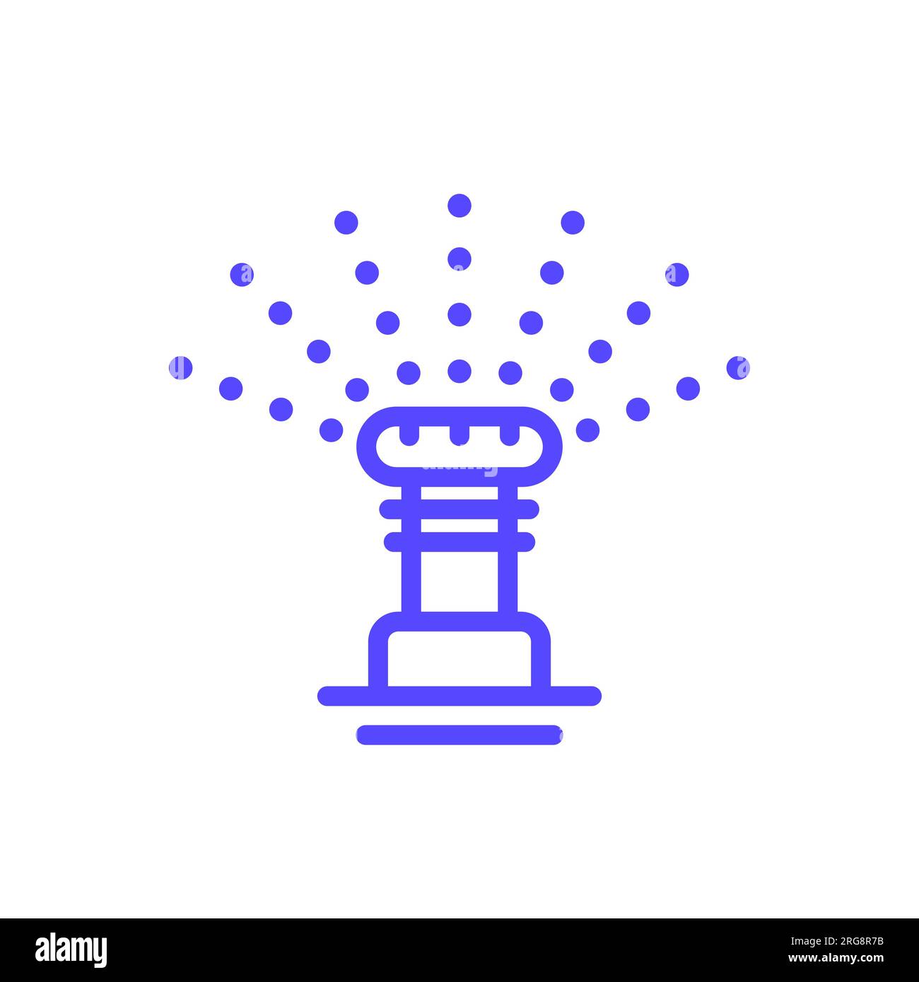 water sprinkler line icon, irrigation system Stock Vector Image & Art ...