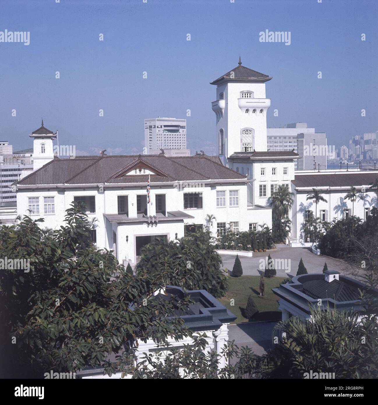 Government House - General view including the driveway and tower Stock ...