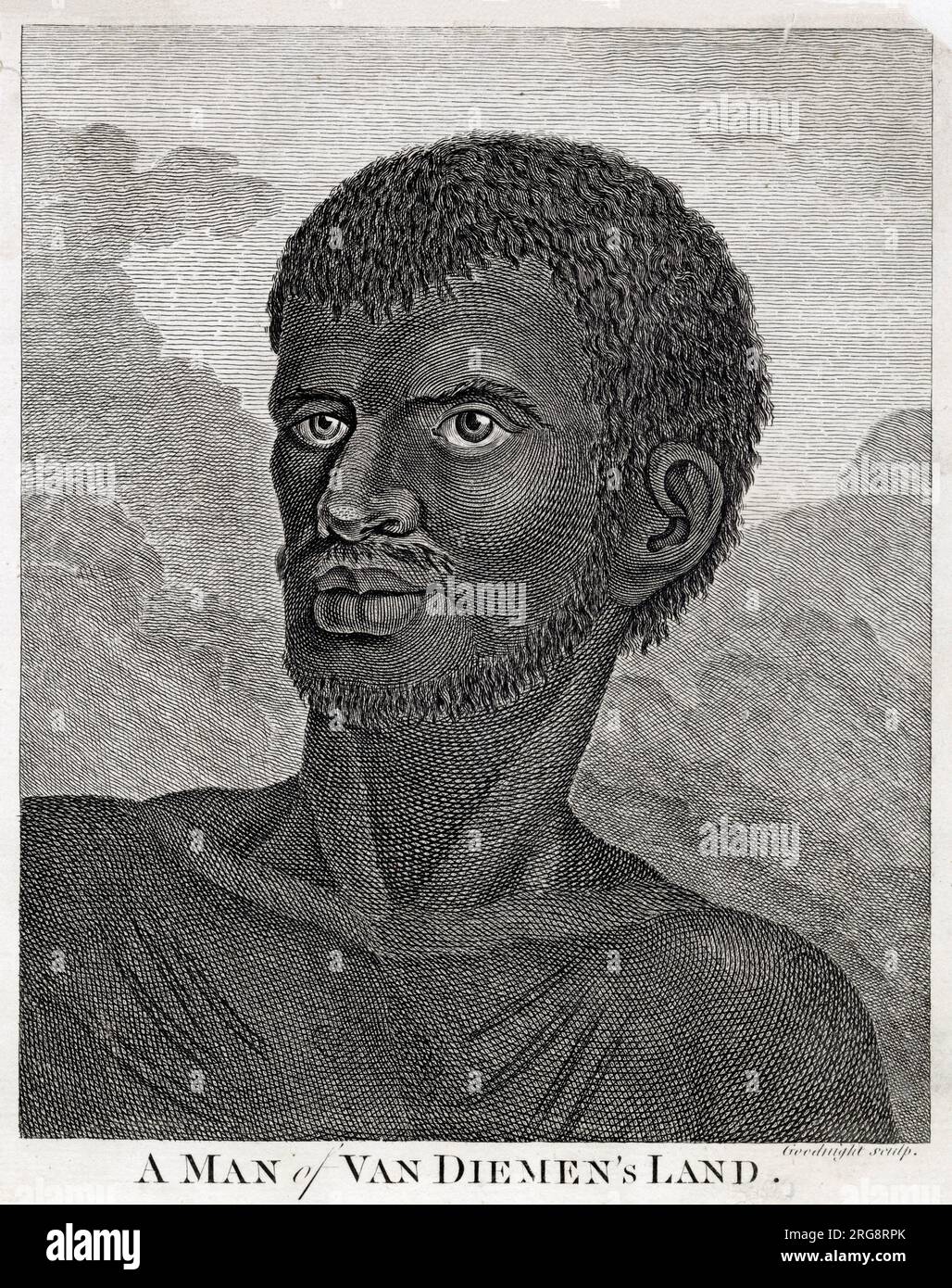 'A Man of Van Diemen's Land' (Tasmania) encountered during Cook's visit ...