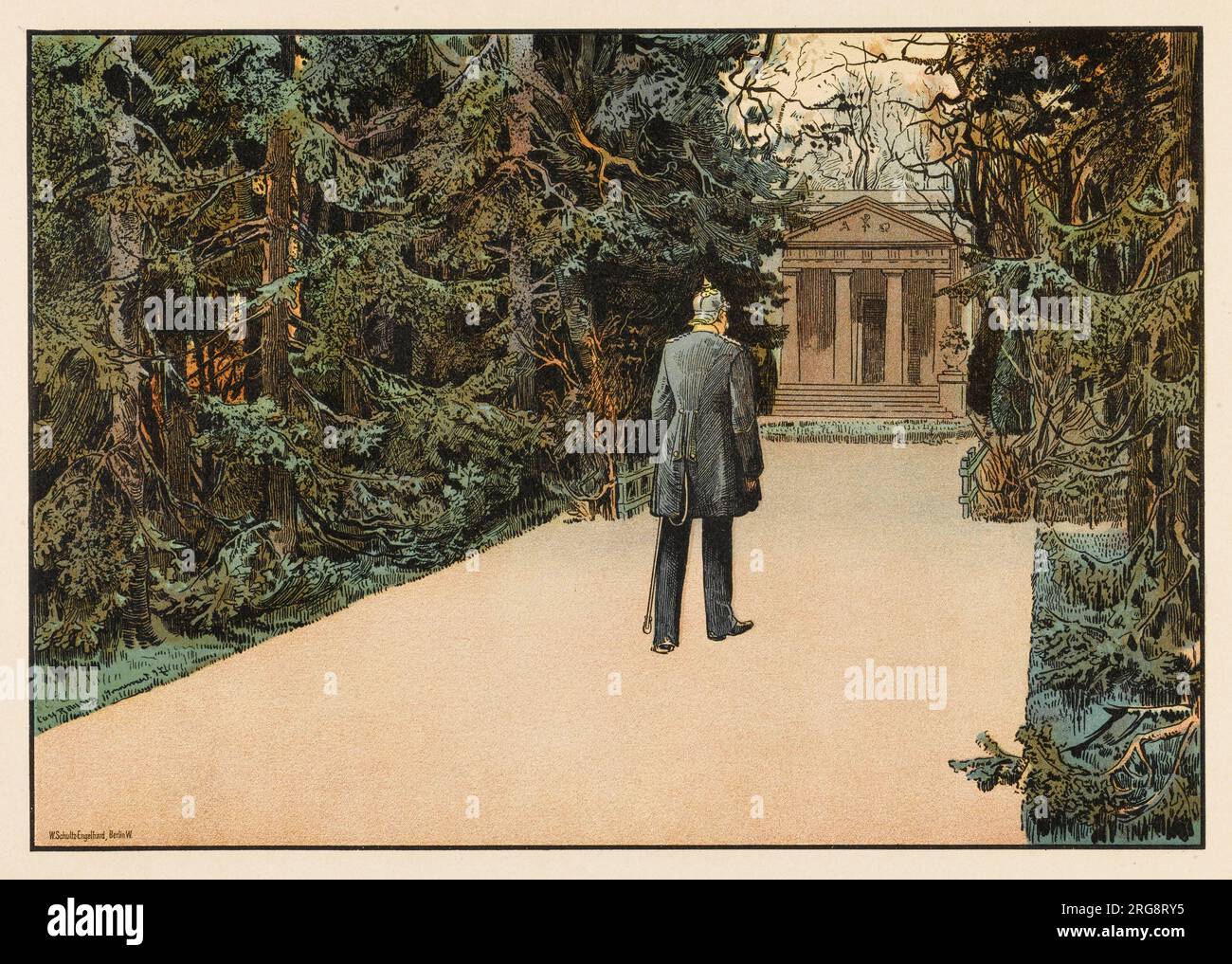 Otto von Bismarck (1815 - 1898), pays his last respects at the tomb of ...