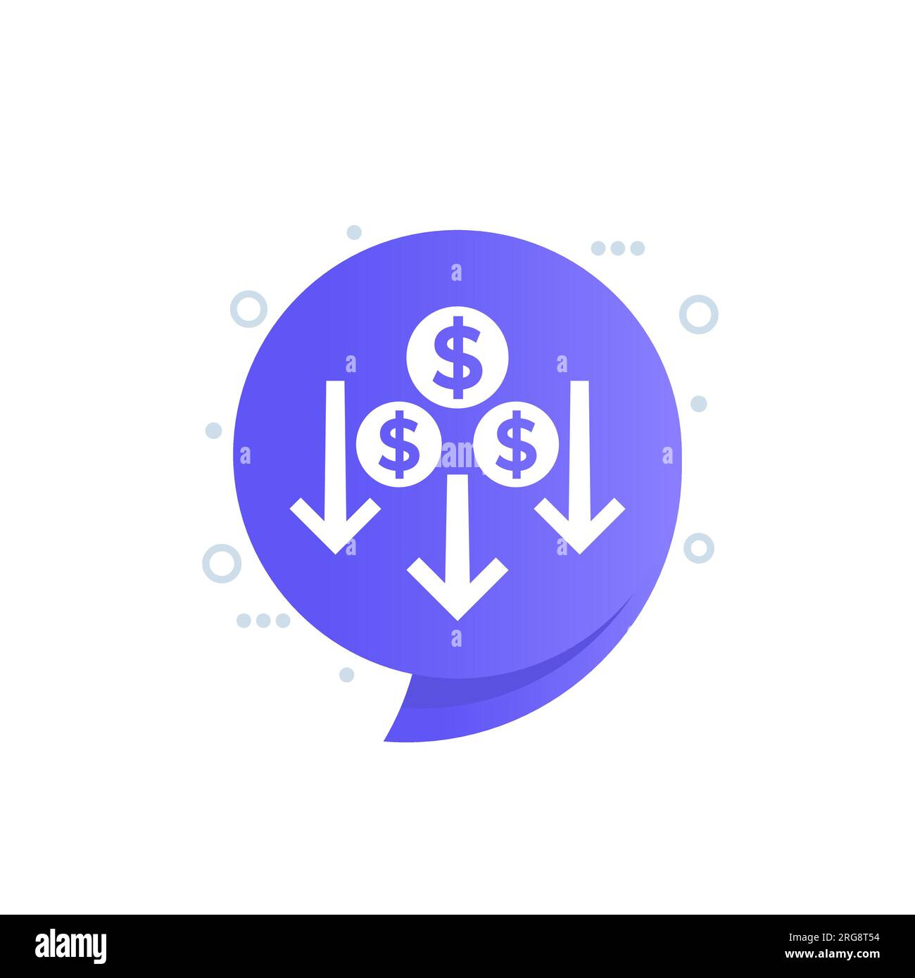 cost reduction icon with dollar symbol, vector Stock Vector Image & Art ...