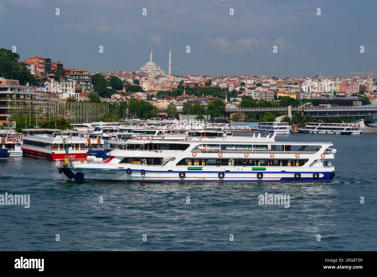 Istanbul, Turkey, Türkiye. Commuter Ferries on the Golden Horn Stock ...