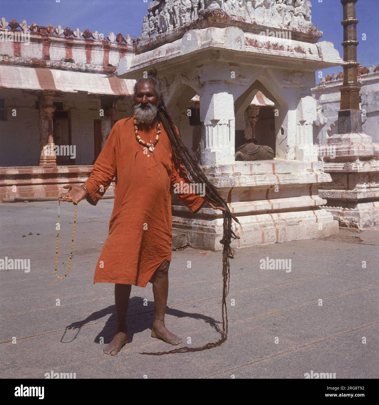A sadhu - ascetic holy man - who has allowed his hair to grow down to ...