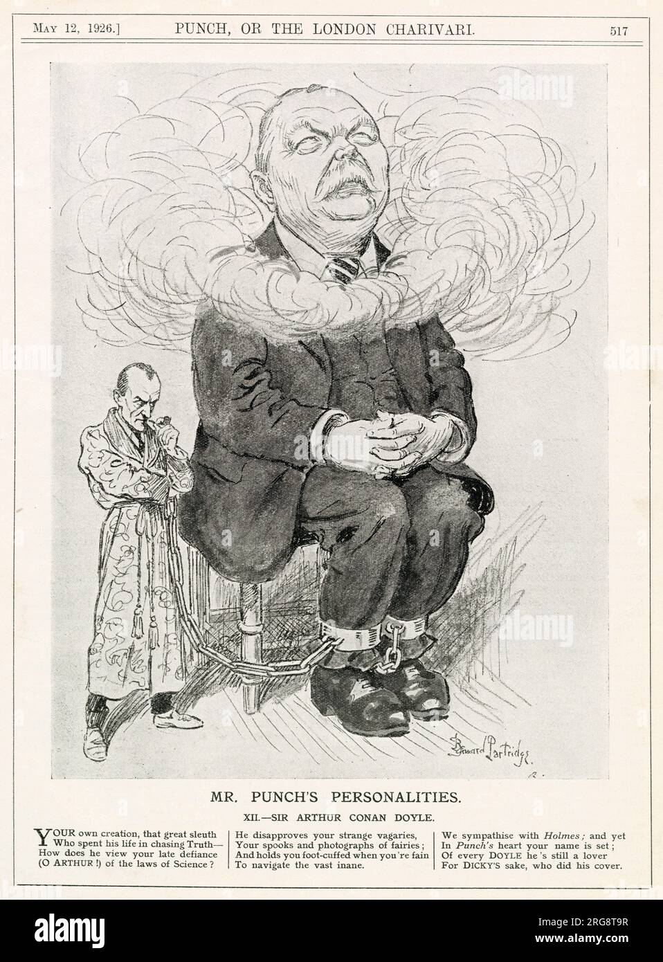 Cartoon portrait, SIR ARTHUR CONAN DOYLE (1859 - 1930), writer ...