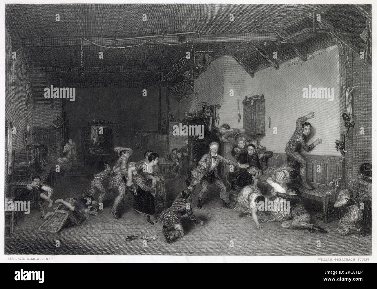 Blind Man's Buff at a children's party Stock Photo - Alamy