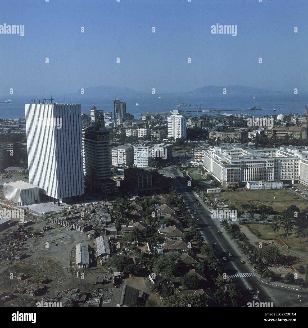 The modernisation of Bombay. Looking to the harbour from the Air India ...