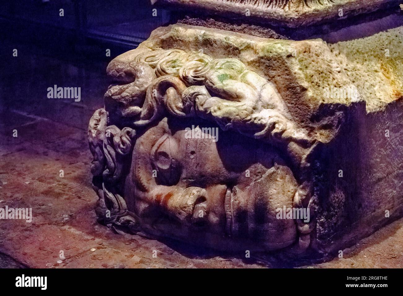 Istanbul, Turkey, Türkiye. Basilica Cistern, Medusa Head Stock Photo ...