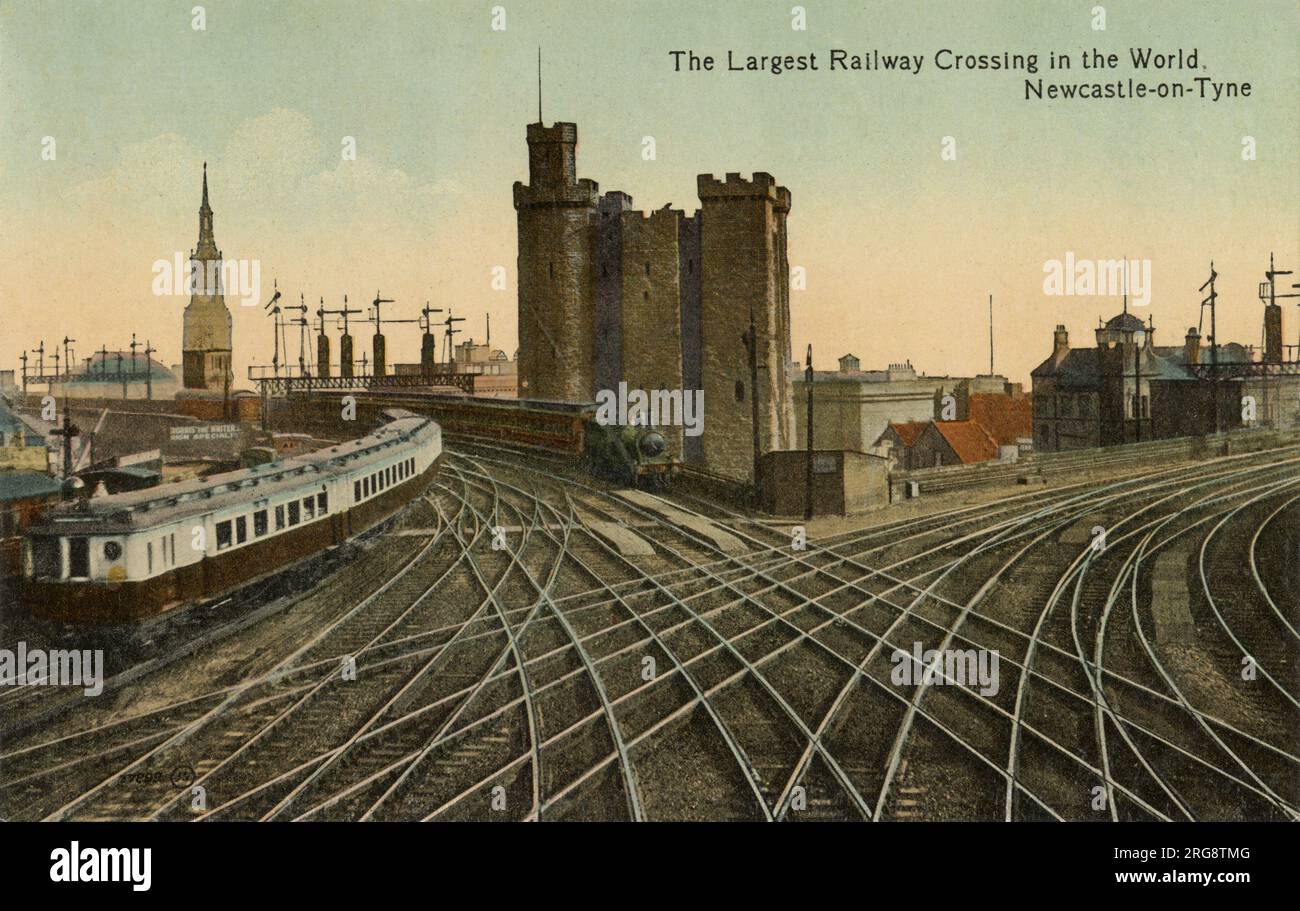 The approach to Newcastle station, claiming to be the Largest Railway ...