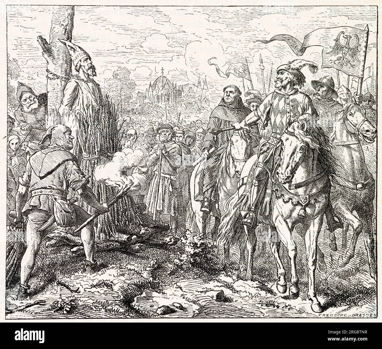 BOHEMIA Czech religious leader Jan Hus is executed, burnt at the stake ...