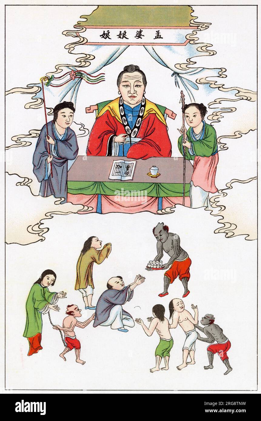 Demons serving the Chinese goddess Mong-piou give souls in the other ...