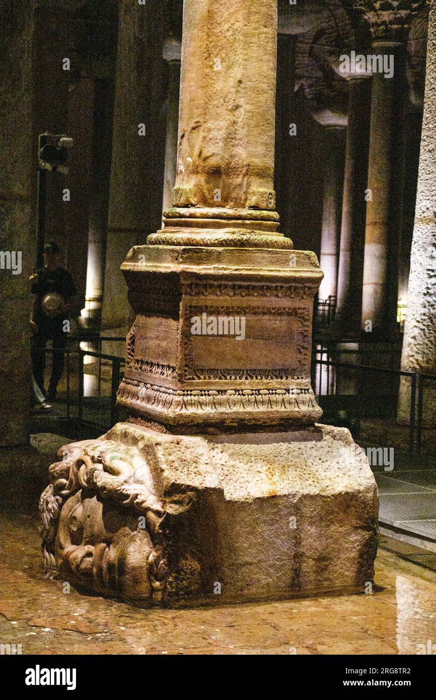 Istanbul, Turkey, Türkiye. Basilica Cistern, Medusa Head Stock Photo ...