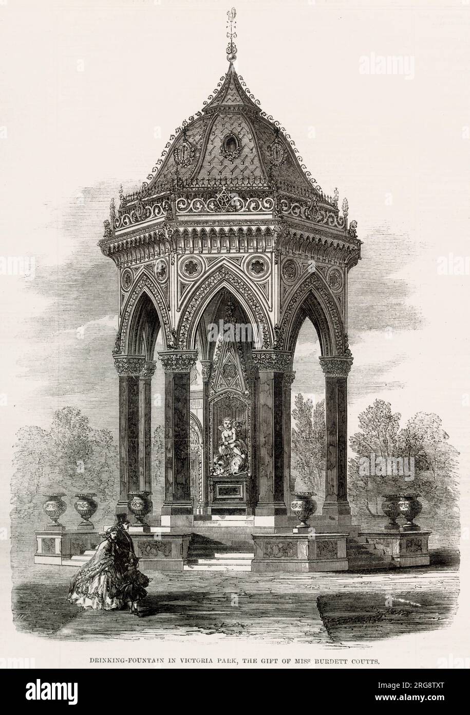 The extremely ornate Victoria drinking fountain in Victoria Park ...