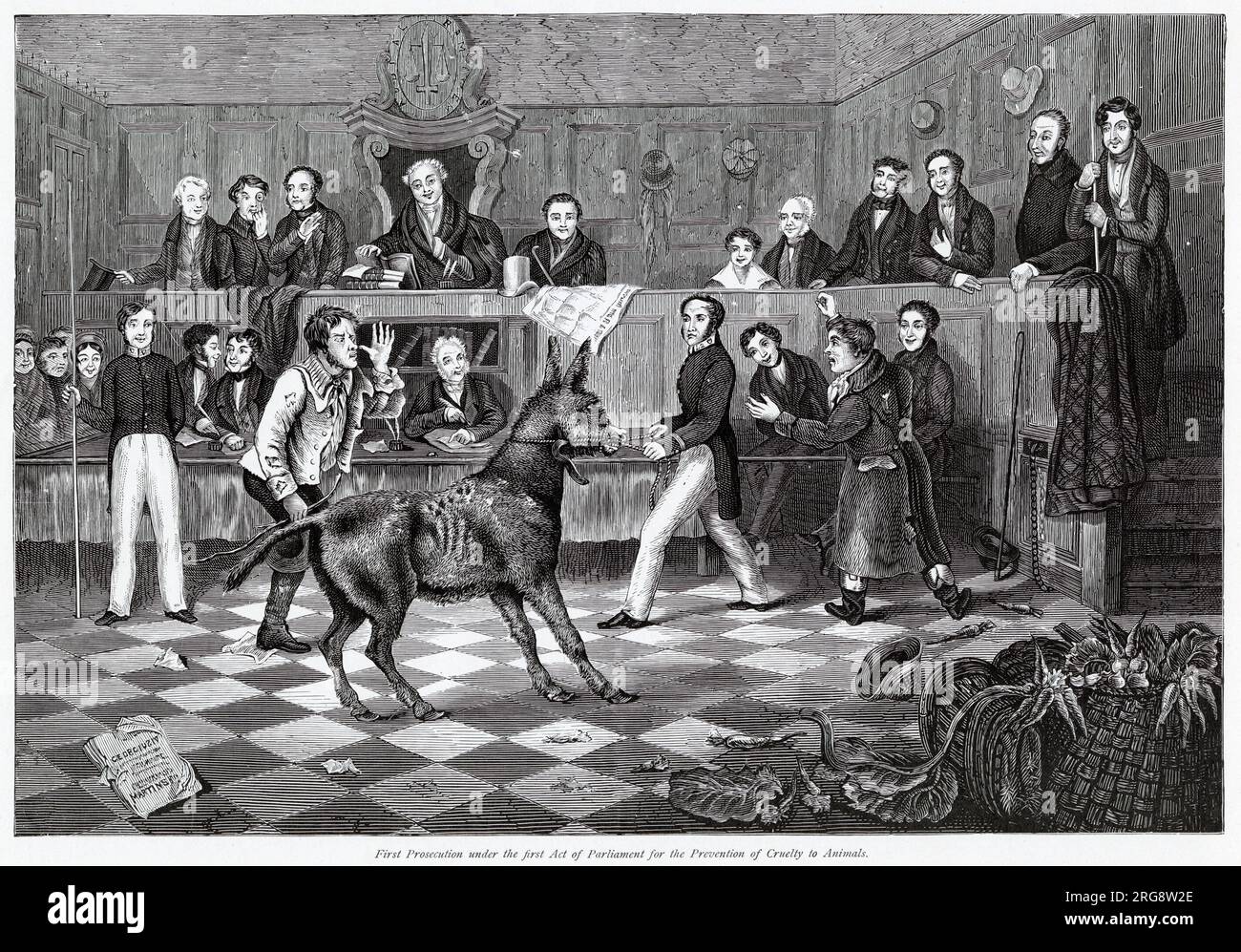 The trial of Bill Burns for beating his donkey, magistrates seemed ...