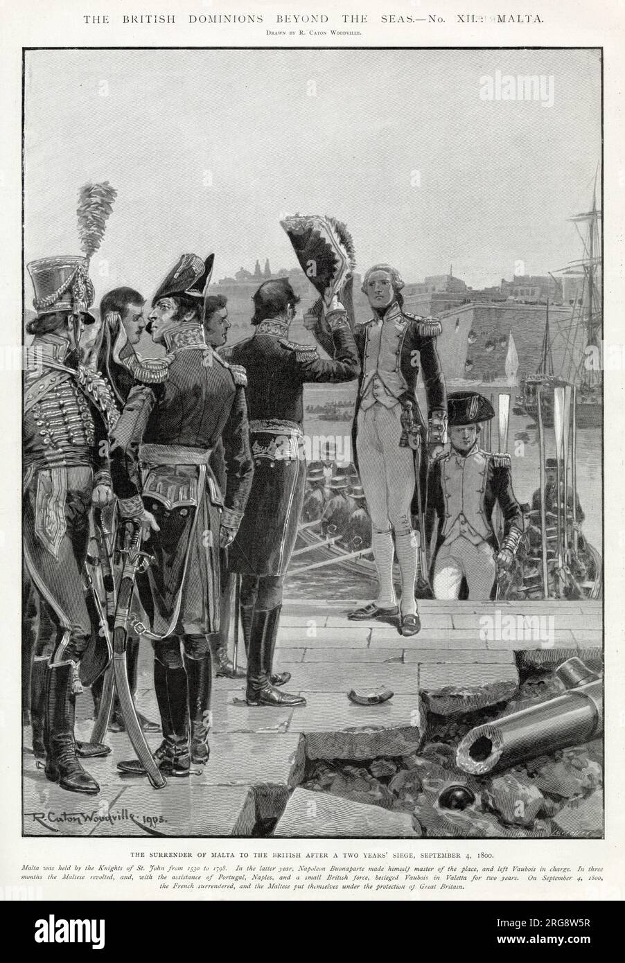 The French surrender to the British after the siege Stock Photo - Alamy
