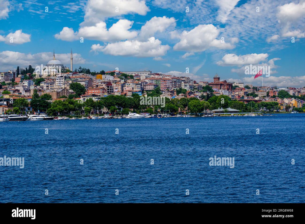 Istanbul, Turkey, Türkiye. Fener District along the Golden Horn. The ...