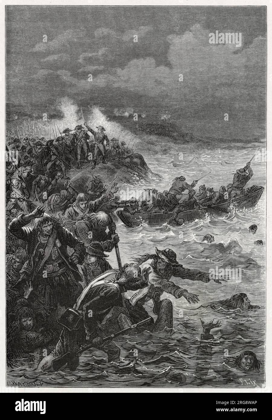 French victory at QUIBERON - the English driven off Stock Photo - Alamy