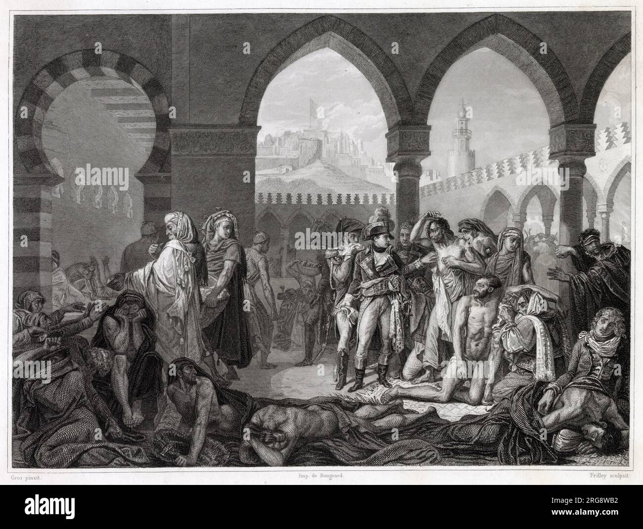 Napoleon, having taken Jaffa, visits the leper hospital, where he ...