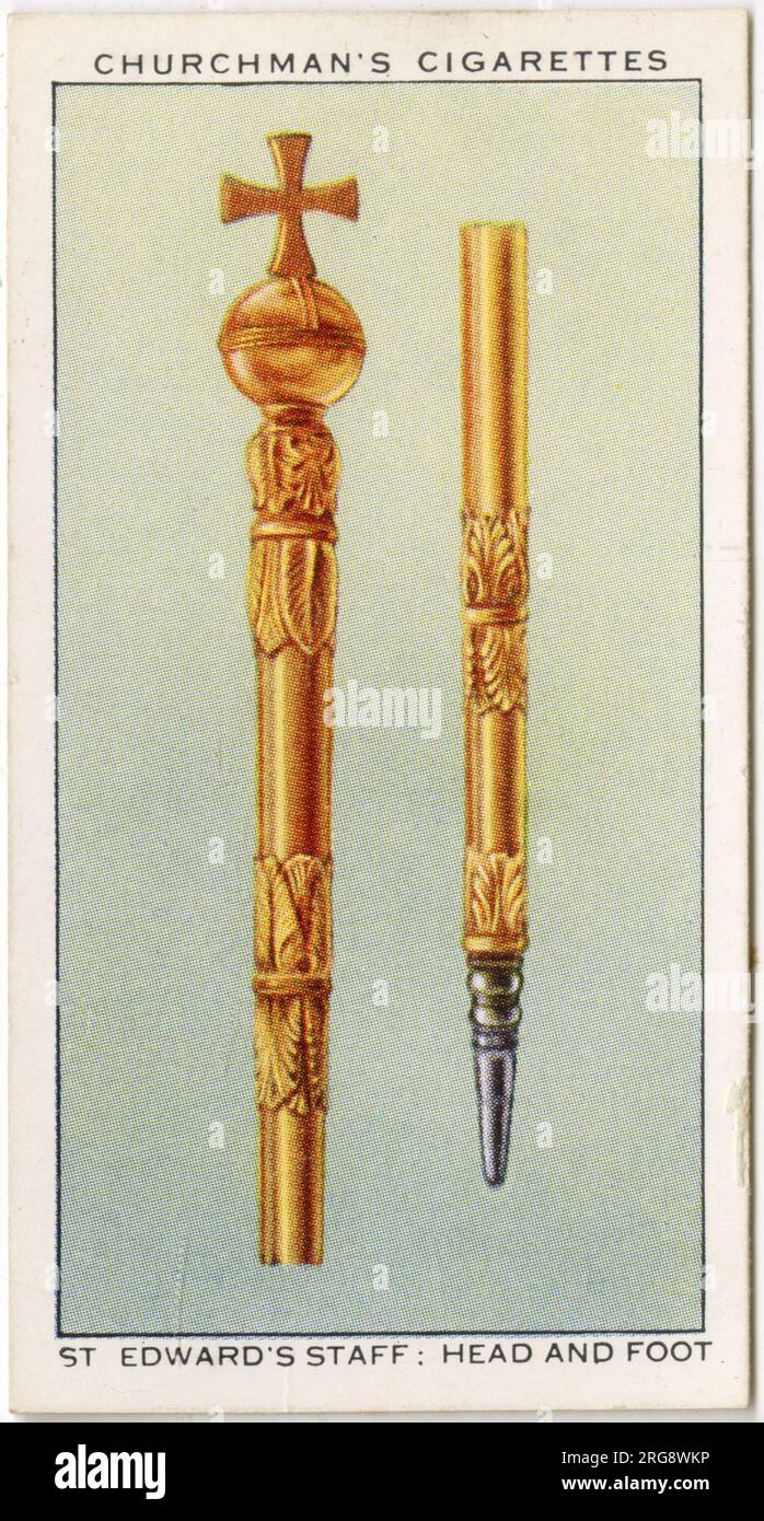 CROWN JEWELS OF ENGLAND St Edward's Staff: head and foot Stock Photo ...